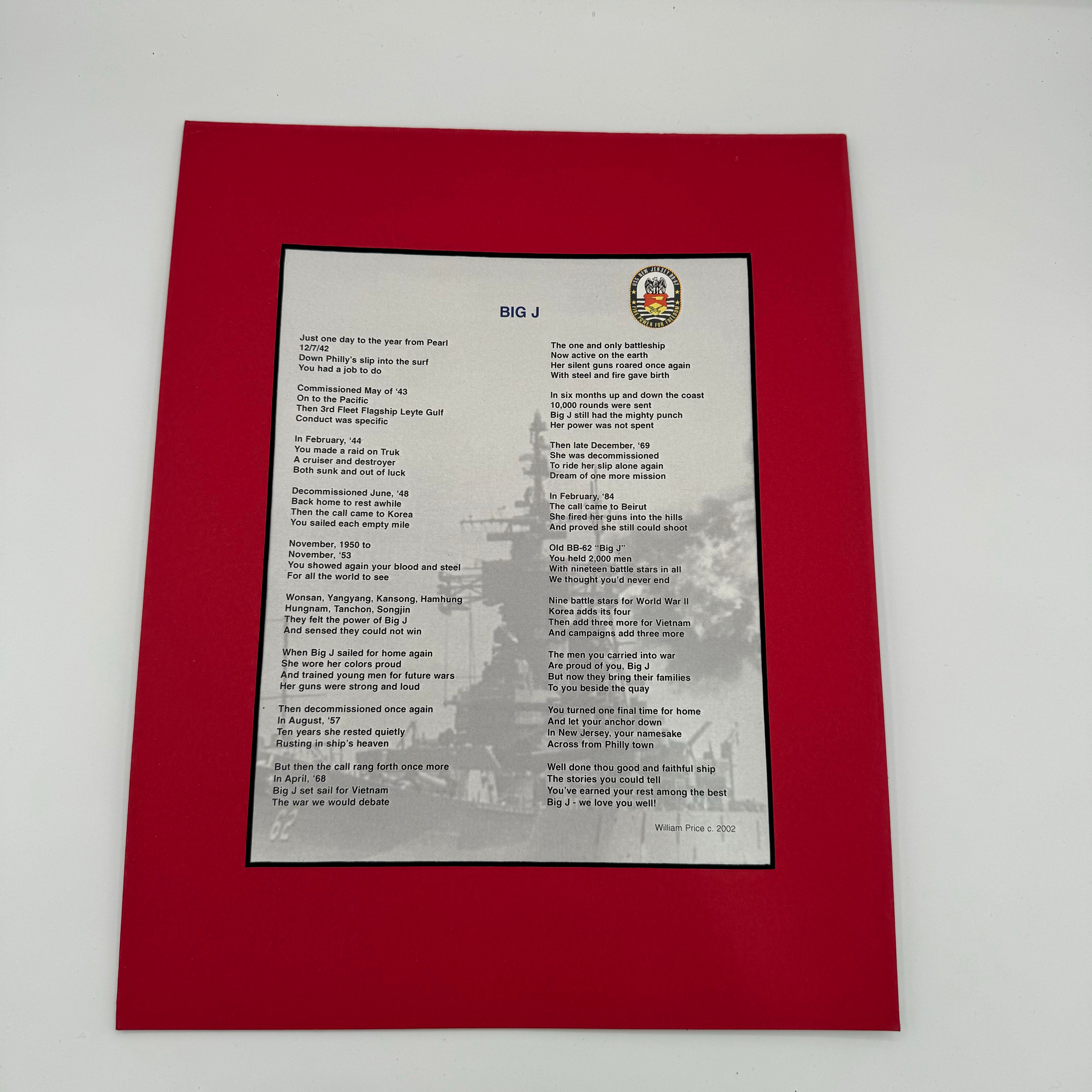 Big J Poem | Battleship New Jersey