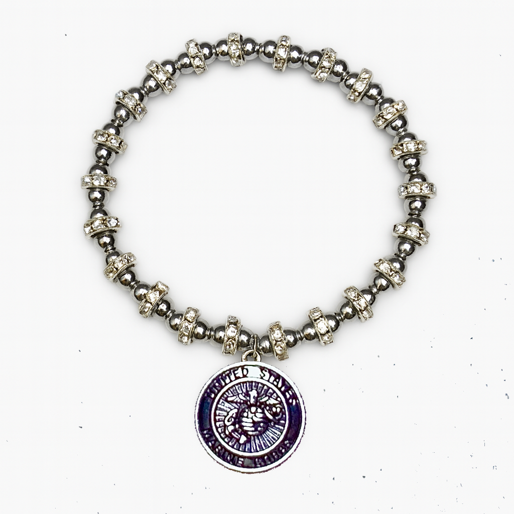 U.S. Marine Corps Beaded Costume Bracelet – Handmade on the Battleship ...